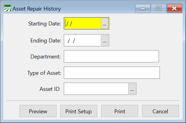 Asset Repair History