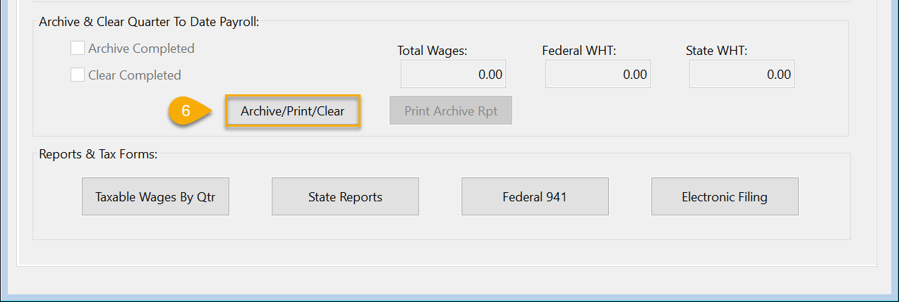 Payroll Tax Reports Control Center