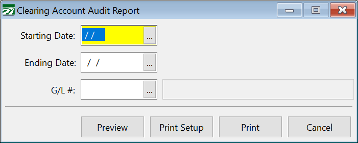 Clearing Account Audit Report
