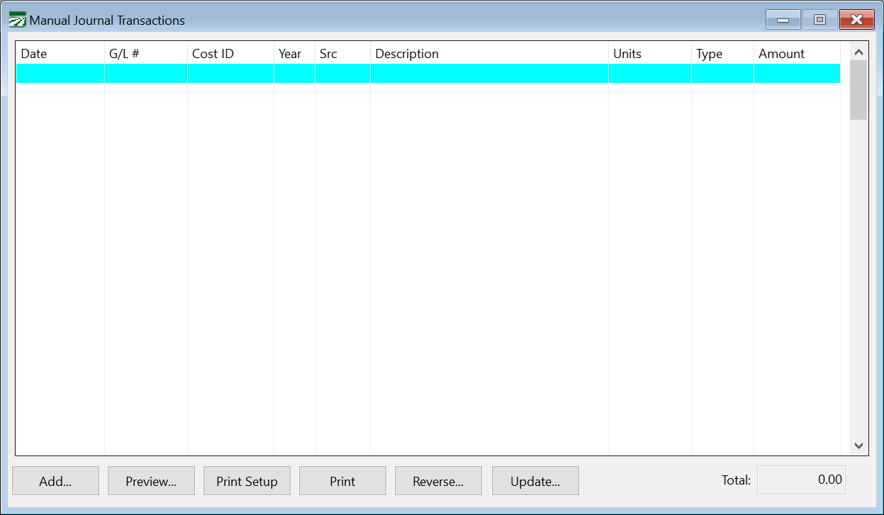 Manual Journal Transactions
