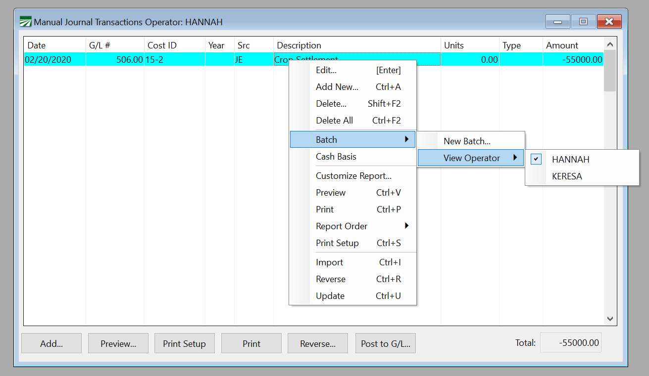 Manual Journal Transactions