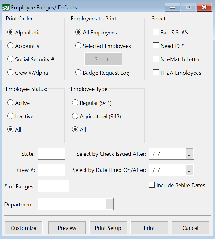 Employee Badges/ID Cards