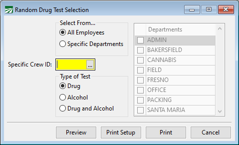Random Drug Test Selection